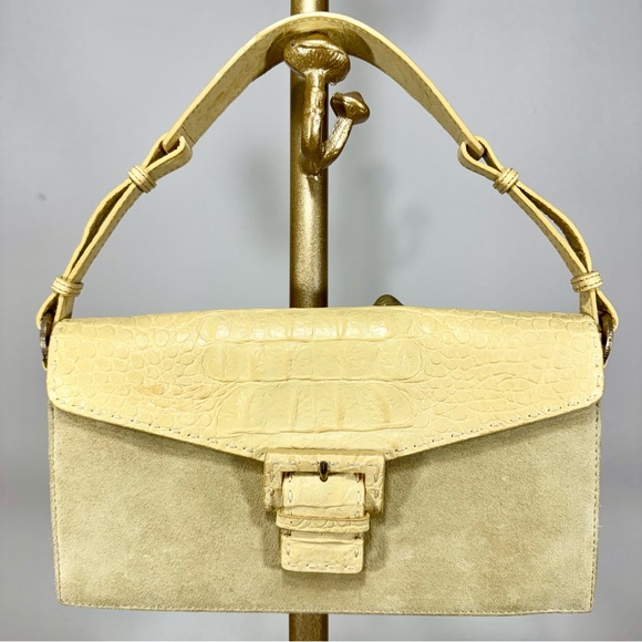 Ellen Tracy | Bags | Ellen Tracy Accordion Pastel Suede Croc Embossed ...